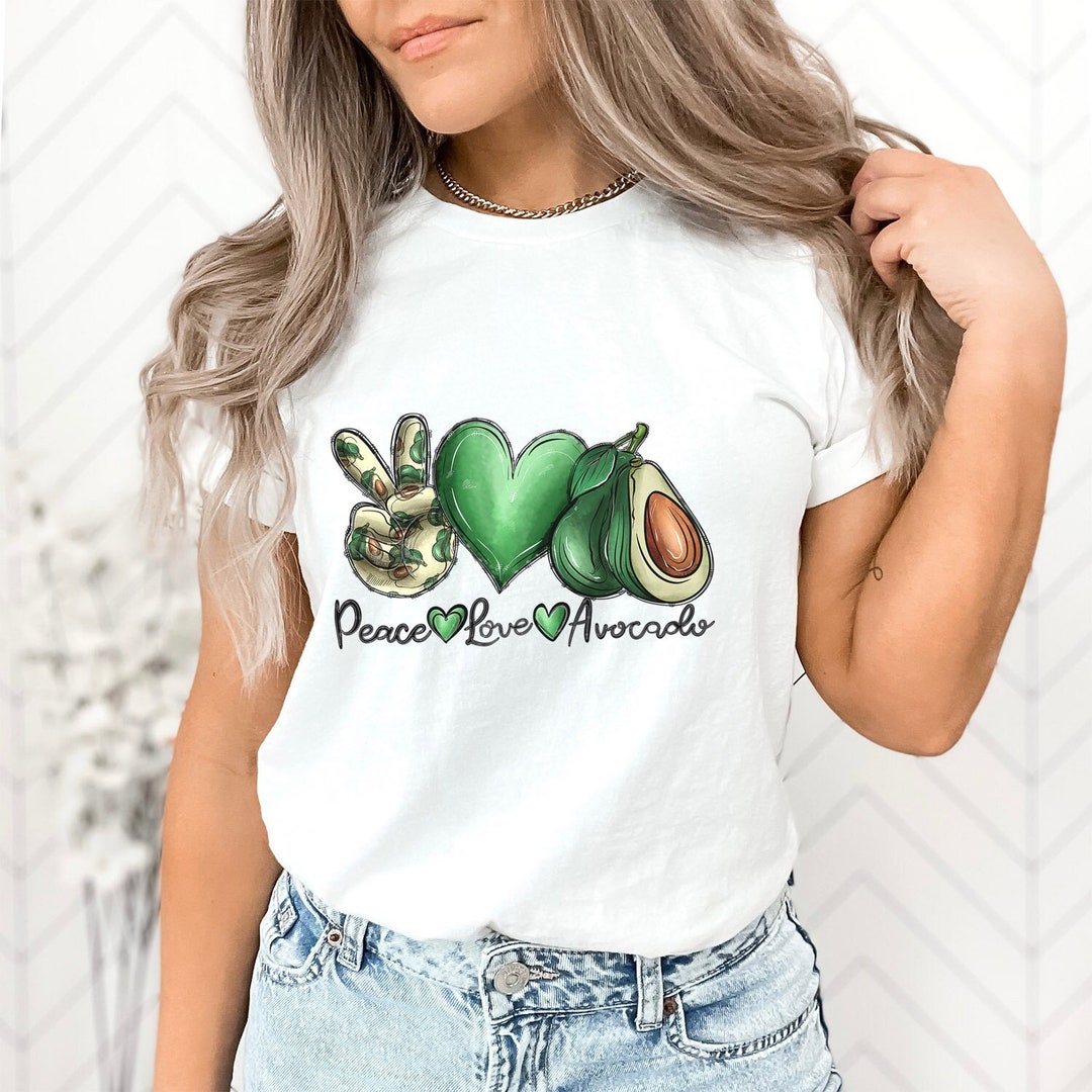 Peace Love Avocado Shirt, Avocado T-shirt, Avocado Shirt, Funny Avocado ...
