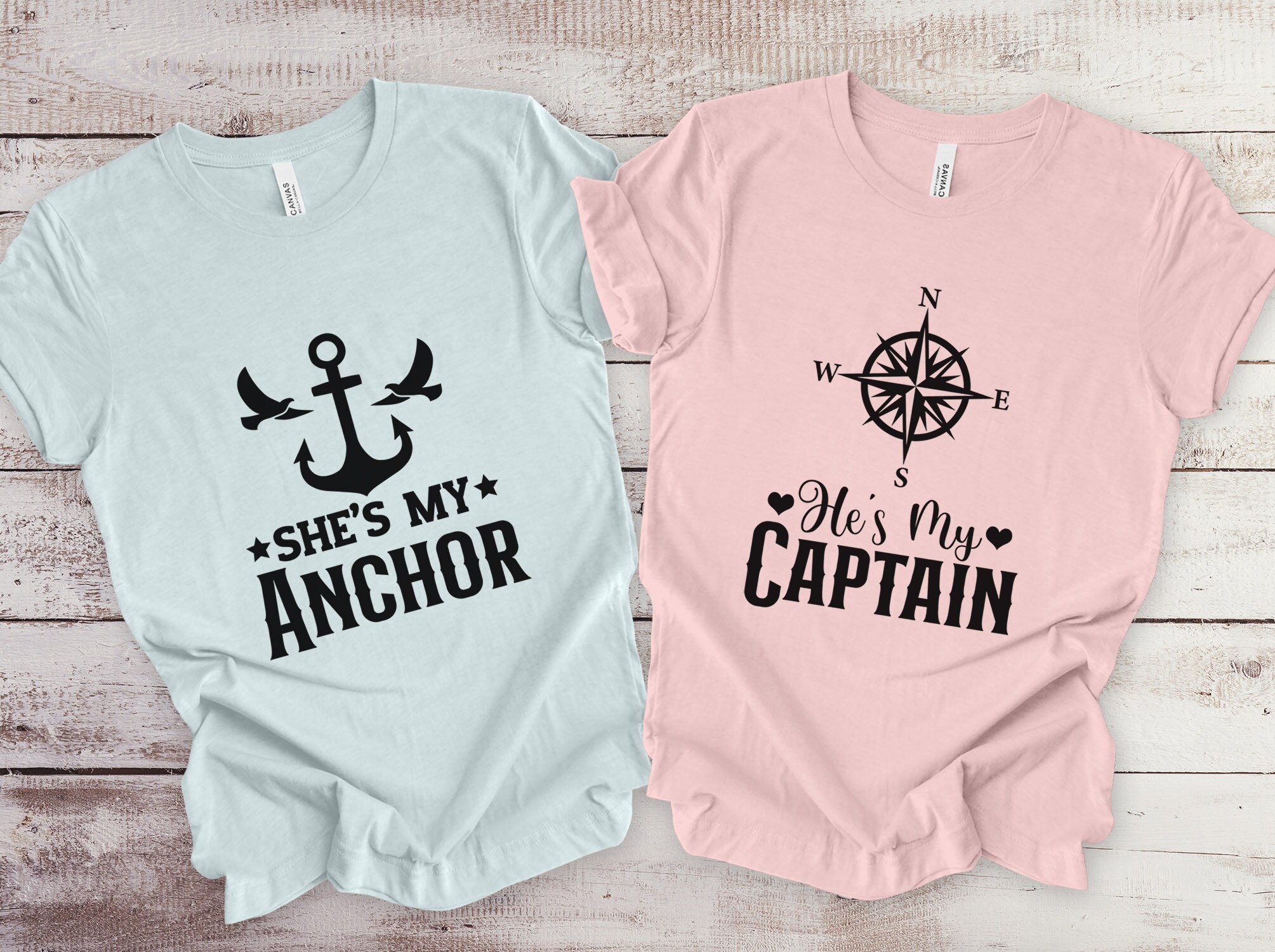 She's My Anchor, He's My Captain Matching Couples Shirts, Couples ...