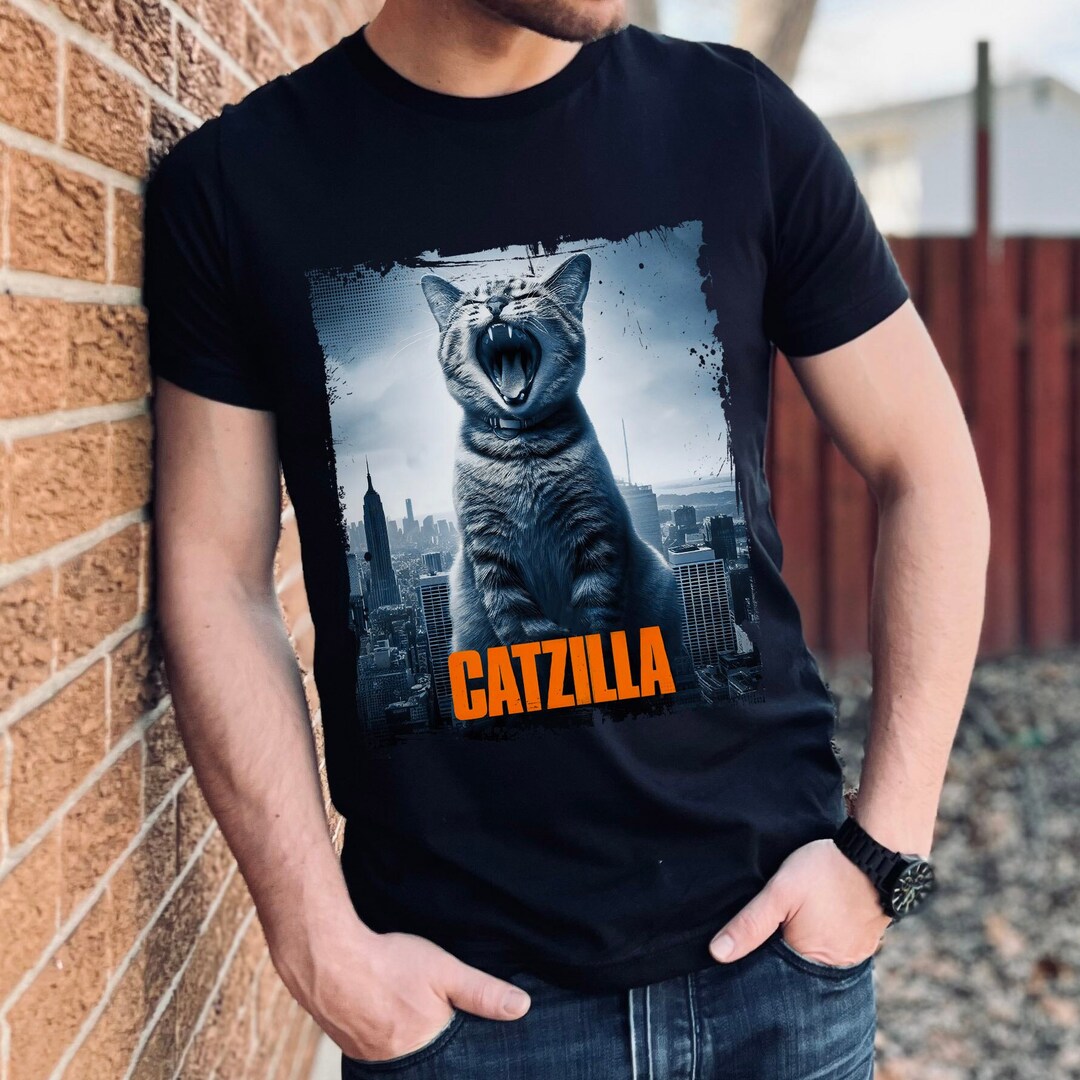 Catzilla Funny Cat Shirt, Funny Cat Monster T-shirt, Cat Owner Outfit ...