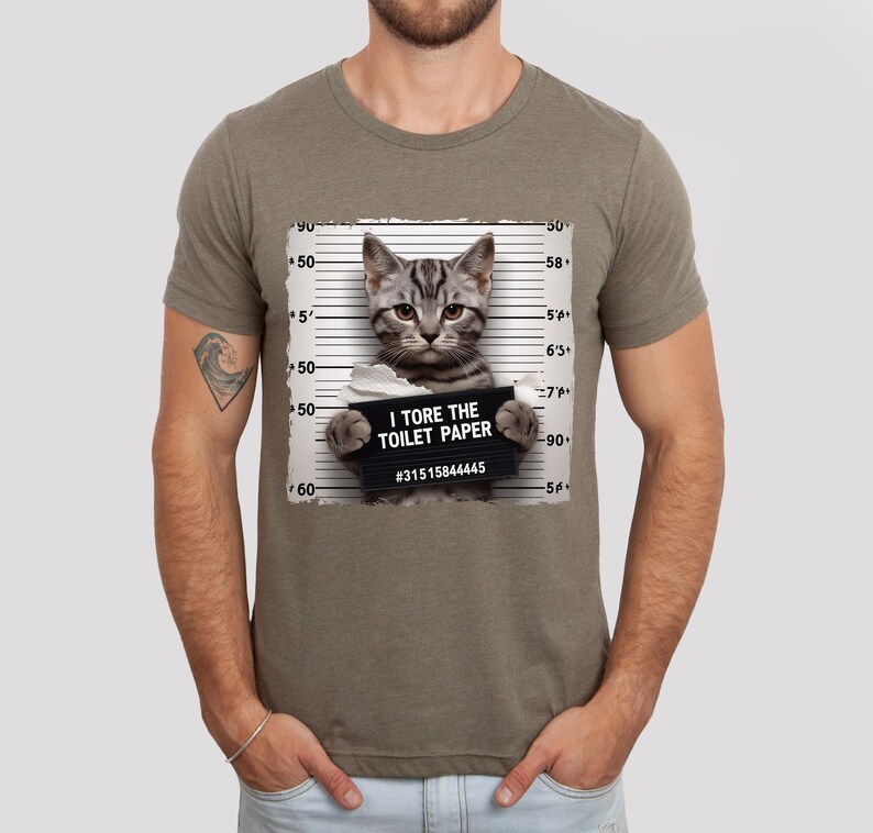 Bad Kitty T-shirt, Funny Cat T-shirt, Guilty Cat Tee, Cat Lover Gift ...