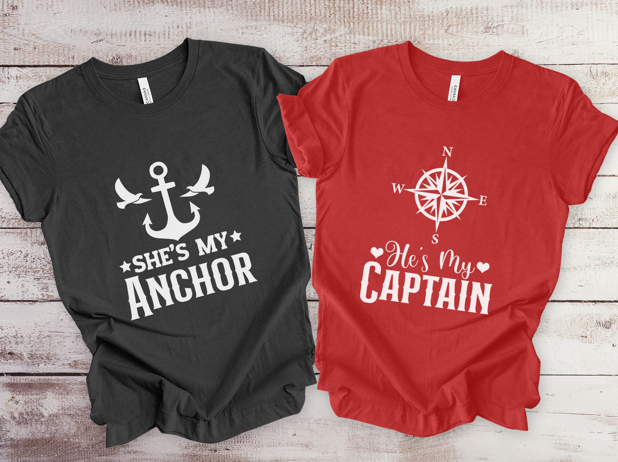 She's My Anchor, He's My Captain Matching Couples Shirts, Couples ...