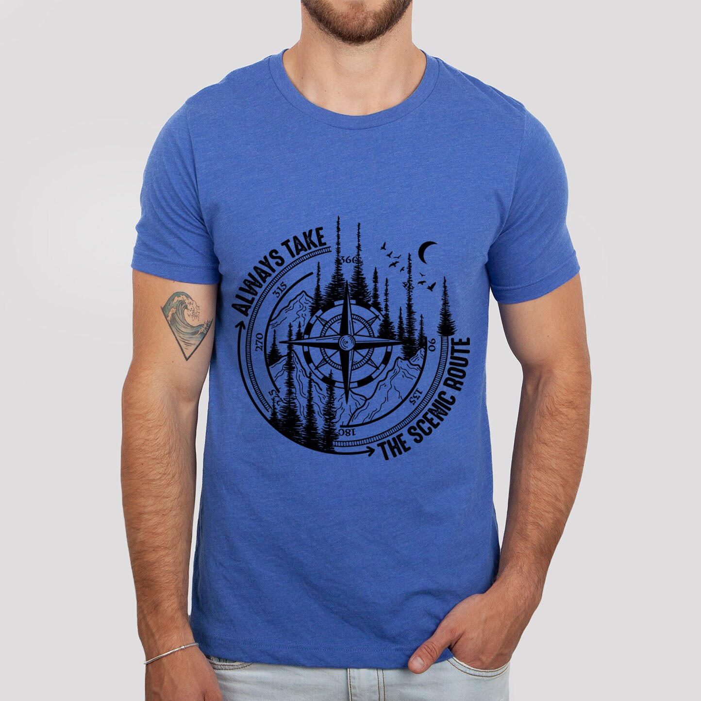 Always Take the Scenic Route T-shirt Compass T-shirt - Etsy