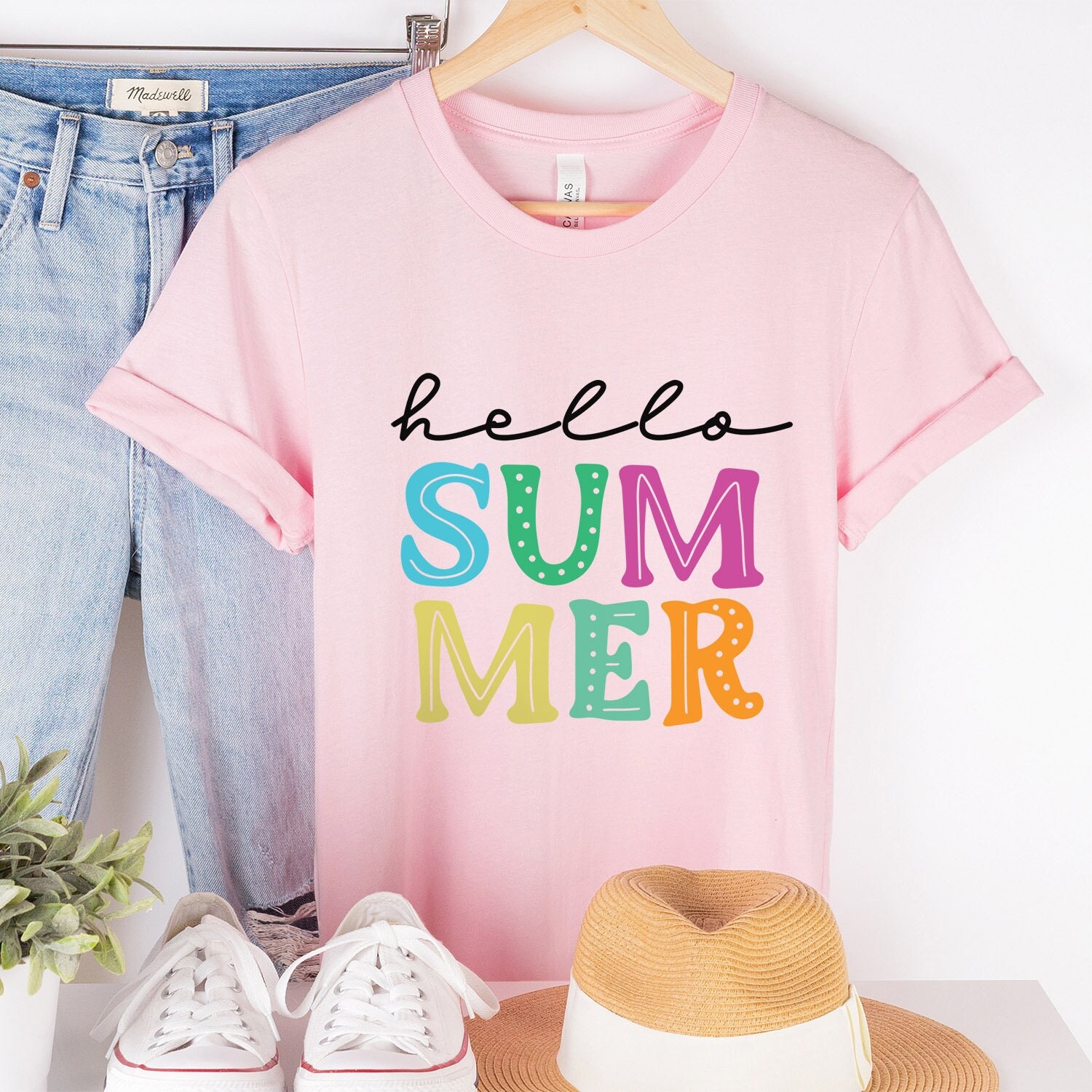 Hello Summer Shirt Summer Vibes T-shirt Beach Shirt Summer - Etsy