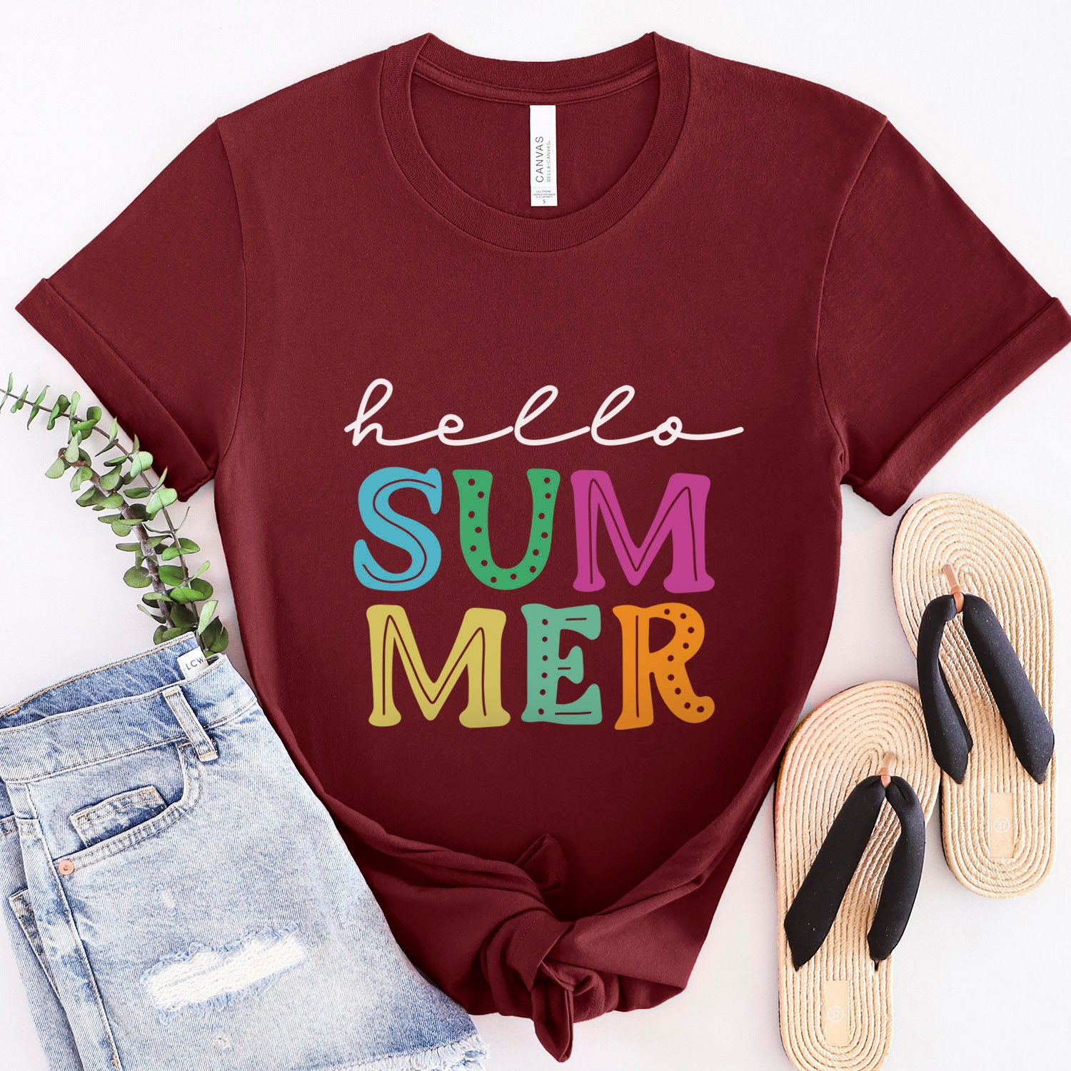 Hello Summer Shirt, Summer Vibes T-shirt, Beach Shirt, Summer T-shirt ...