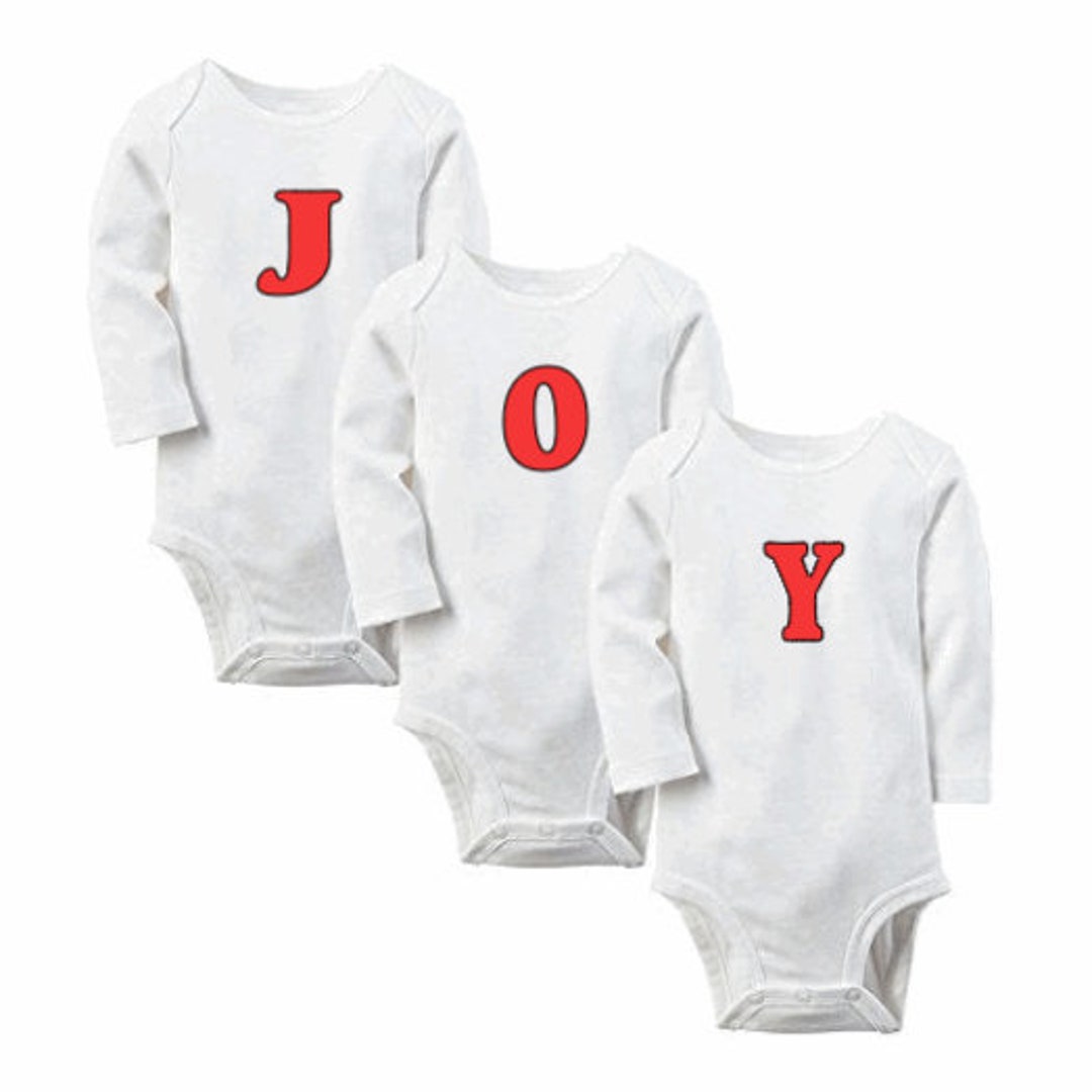 JOY Christmas Baby Onesies for Triplets Kids Clothing - Etsy