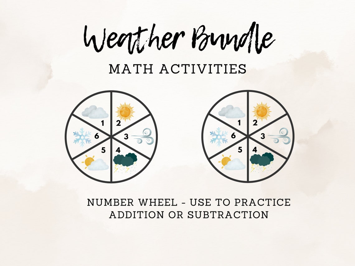 Weather Bundle, Literacy Activities, Math Activities, Preschool ...