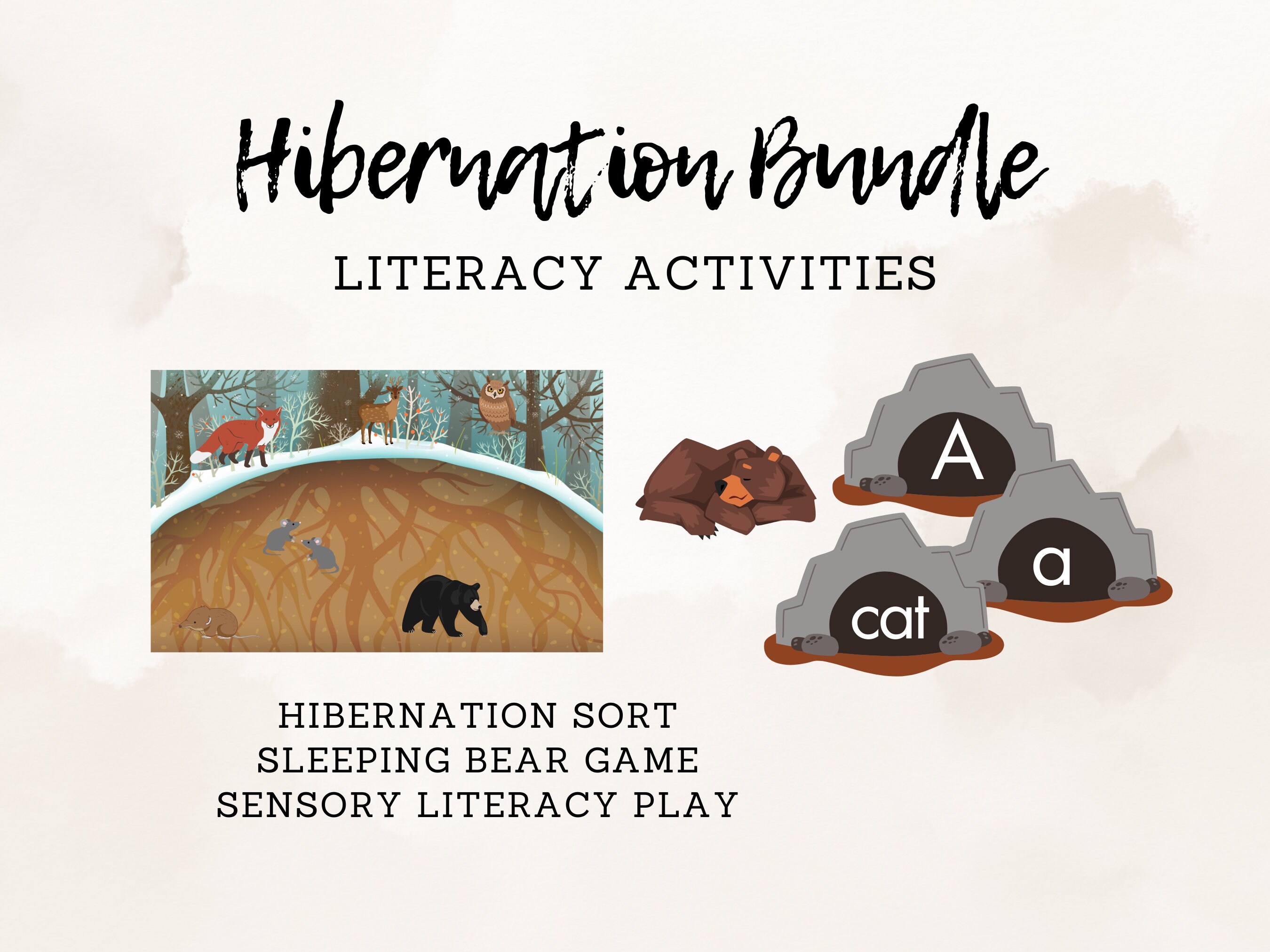Hibernation Bundle, Literacy Activities, Preschool Activities ...