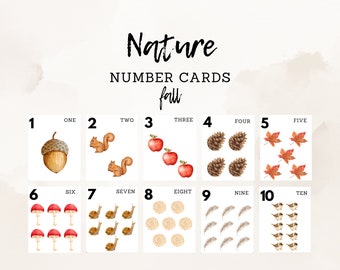 Nature Number Cards, Winter Nature, Numbers 1-20, Homeschool Printables ...