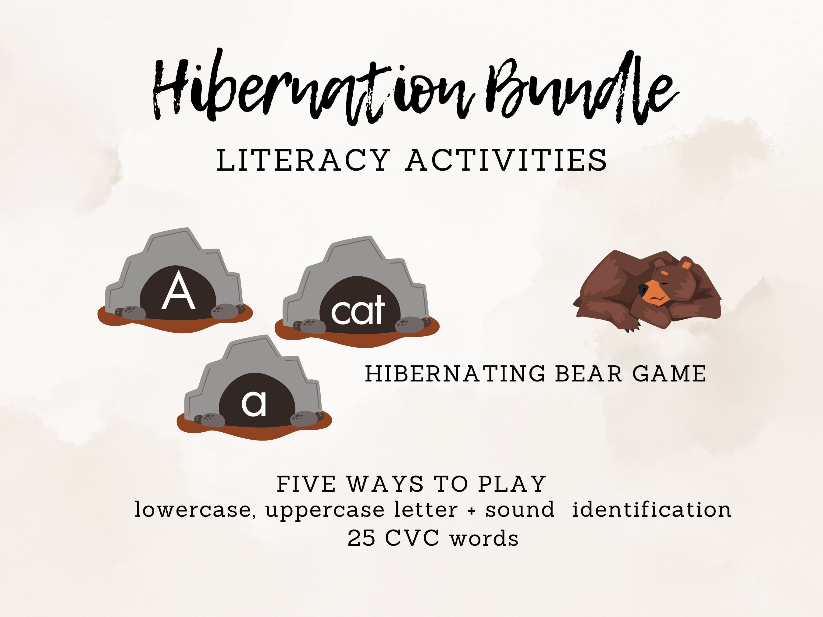 Hibernation Bundle, Literacy Activities, Preschool Activities ...
