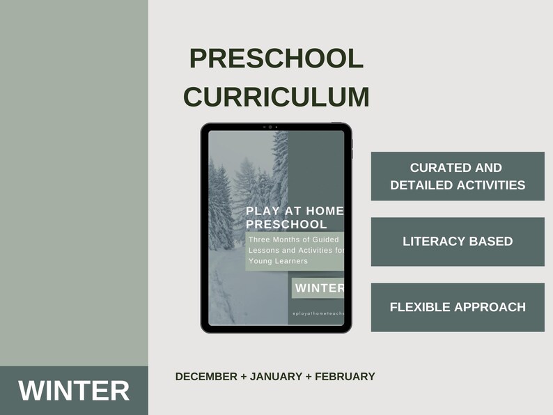 Winter Preschool Curriculum, Play at Home Preschool, Literature Based ...