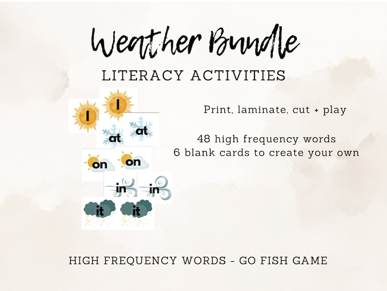 Weather Bundle, Literacy Activities, Math Activities, Preschool ...