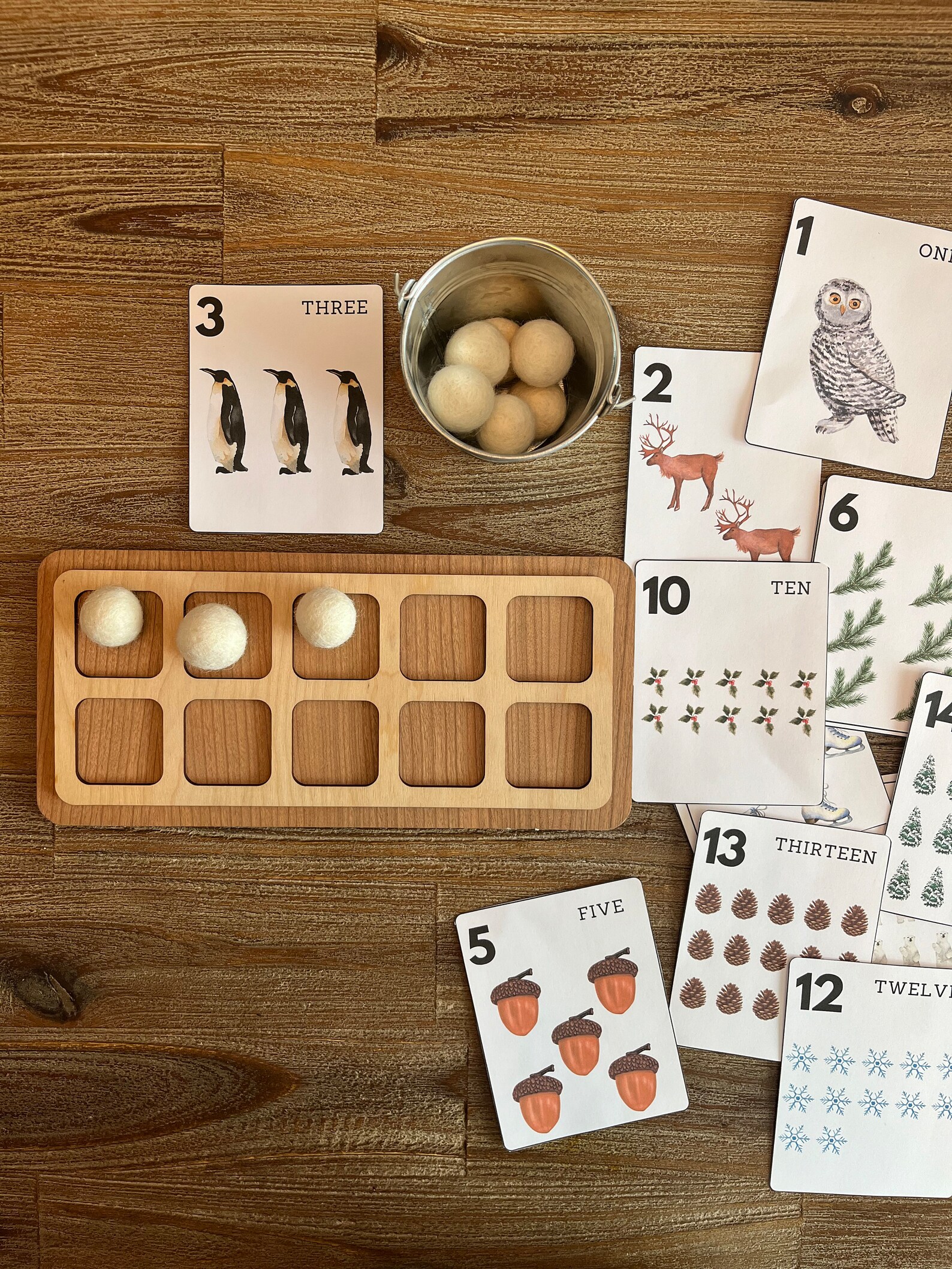 Nature Number Cards, Winter Nature, Numbers 1-20, Homeschool Printables ...