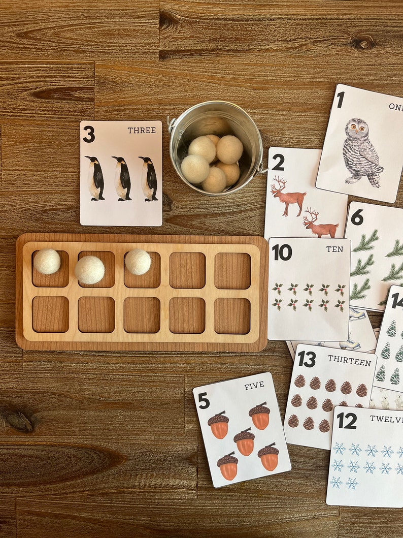 Nature Number Cards, Winter Nature, Numbers 1-20, Homeschool Printables ...