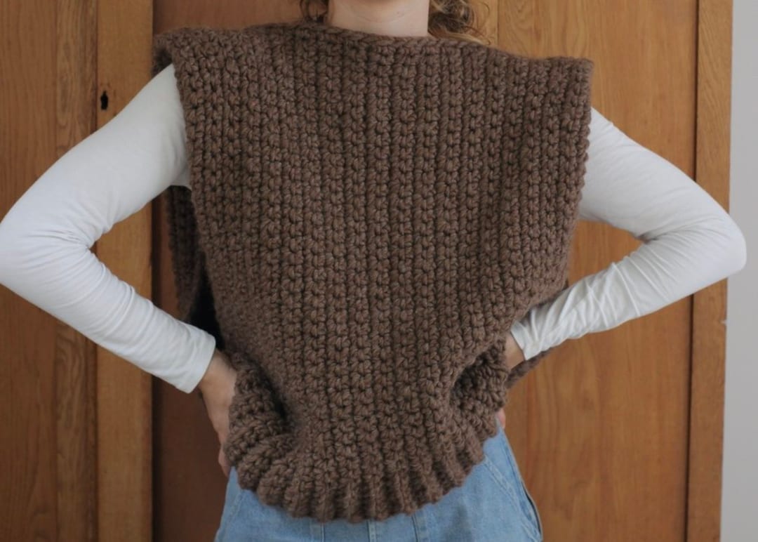 SUPER CHUNKY Sweater Vest Crochet Pattern - Instant PDF Instructions ...