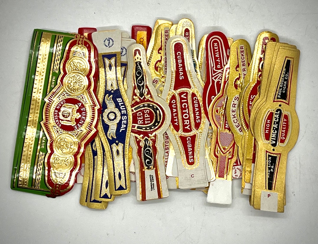 Cigar Labels 50 Vintage Labels Cigar Bands ephemera tobacco collectible ...