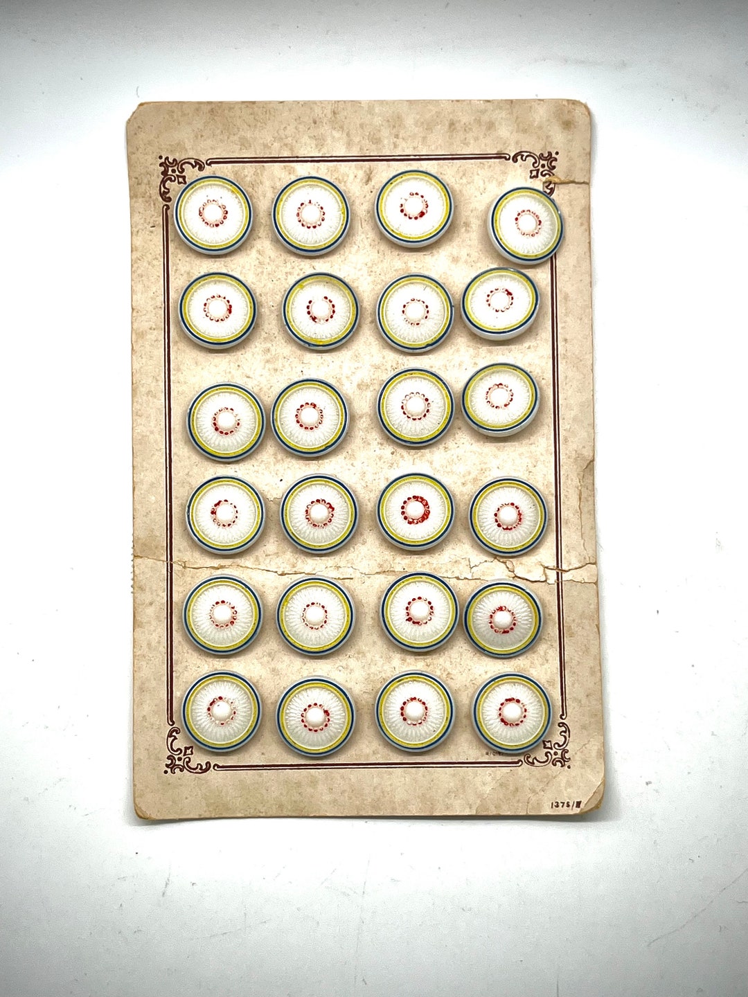 Antique Czech Glass Buttons | Uranium Buttons | Original Card of 24 ...