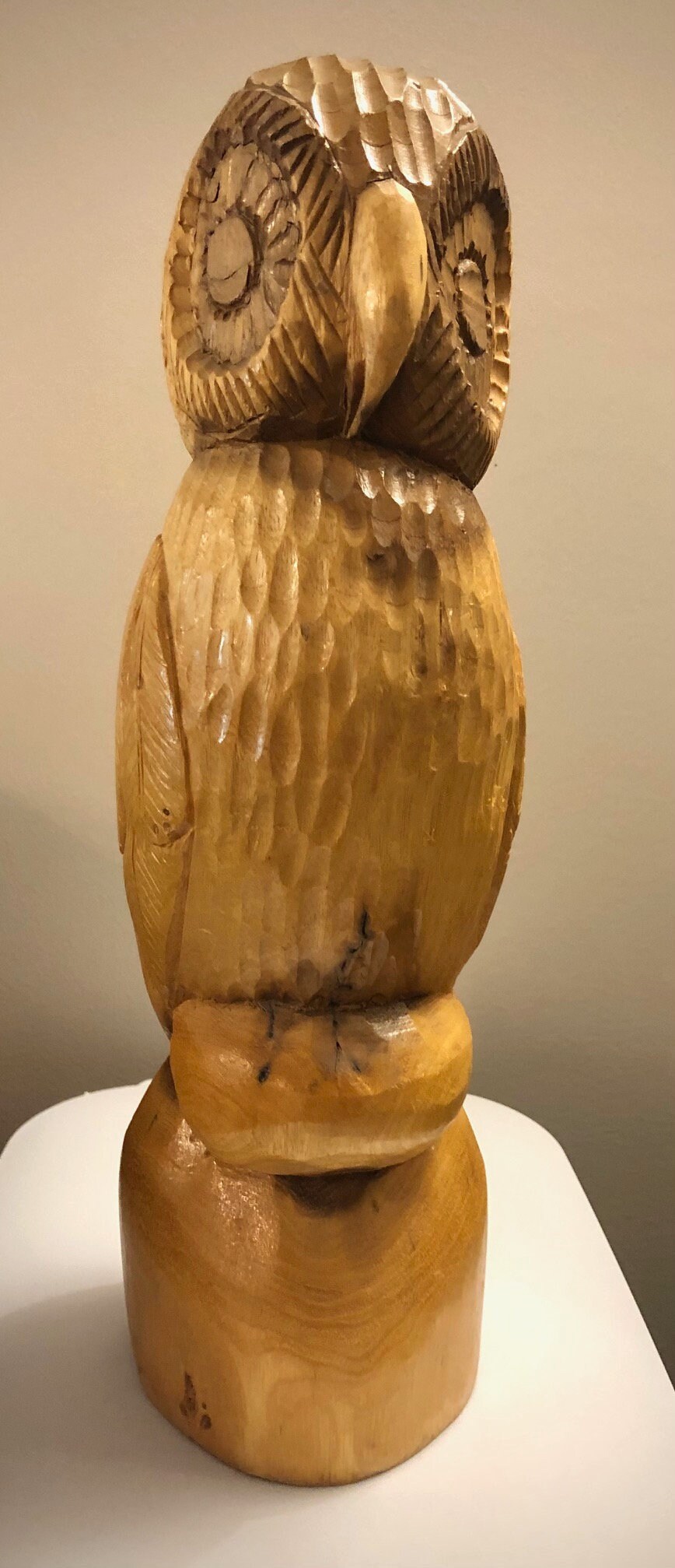 Vintage Hand Carved Wooden Owl Large Wooden Owl MCM Owl - Etsy