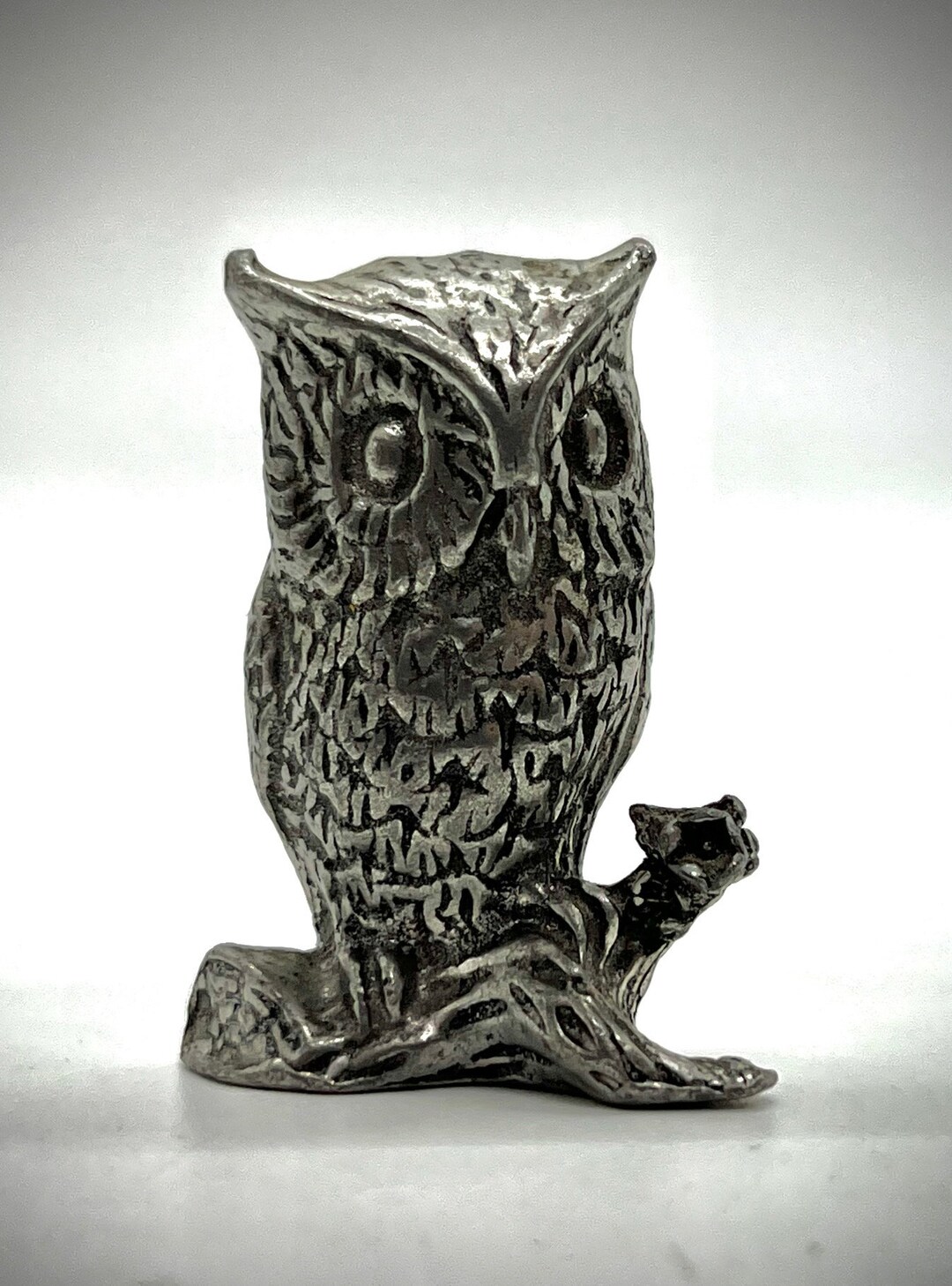 Tiny Treasure Pewter Owl | Miniature Owl | Wee Owl | Rawcliffe 1982 - Etsy