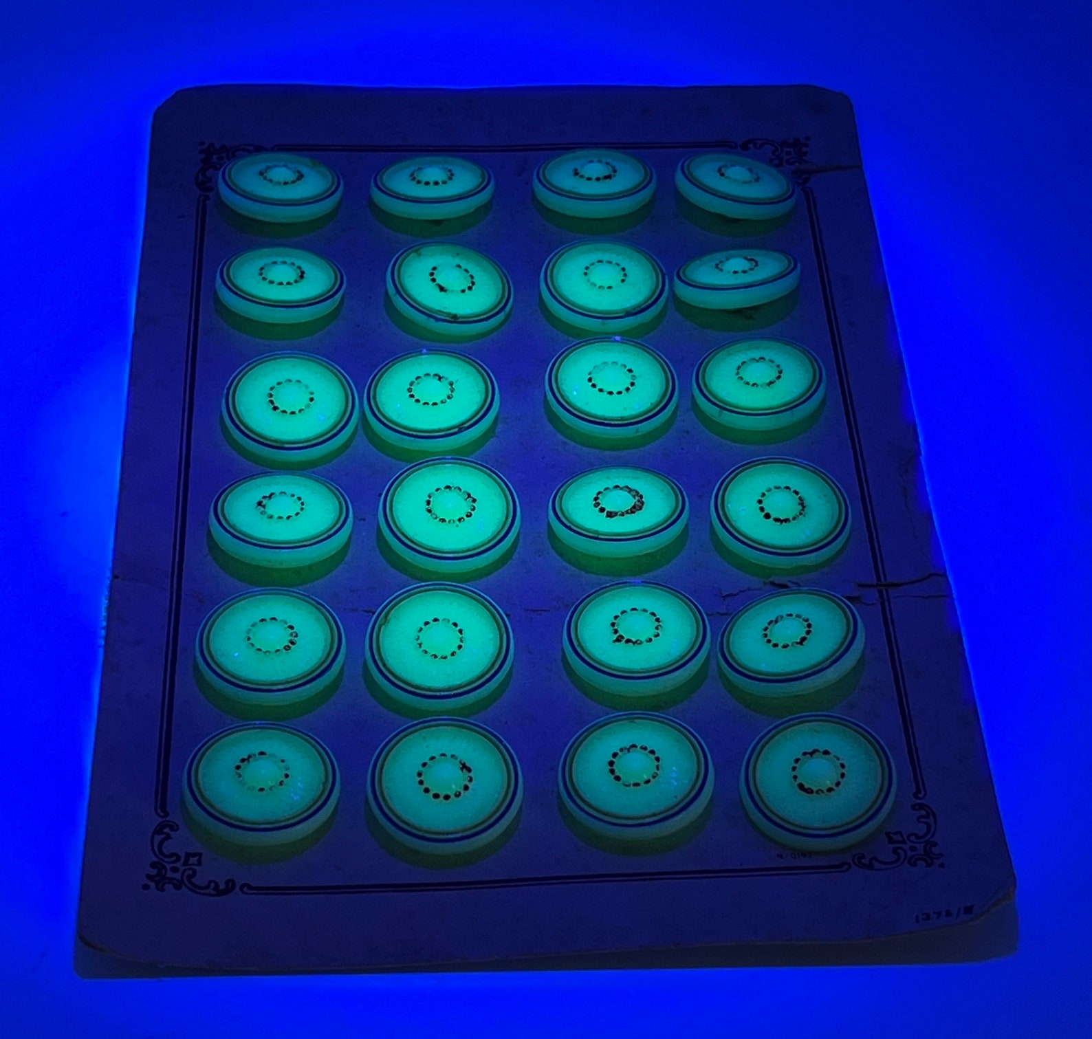 Antique Czech Glass Buttons | Uranium Buttons | Original Card of 24 ...