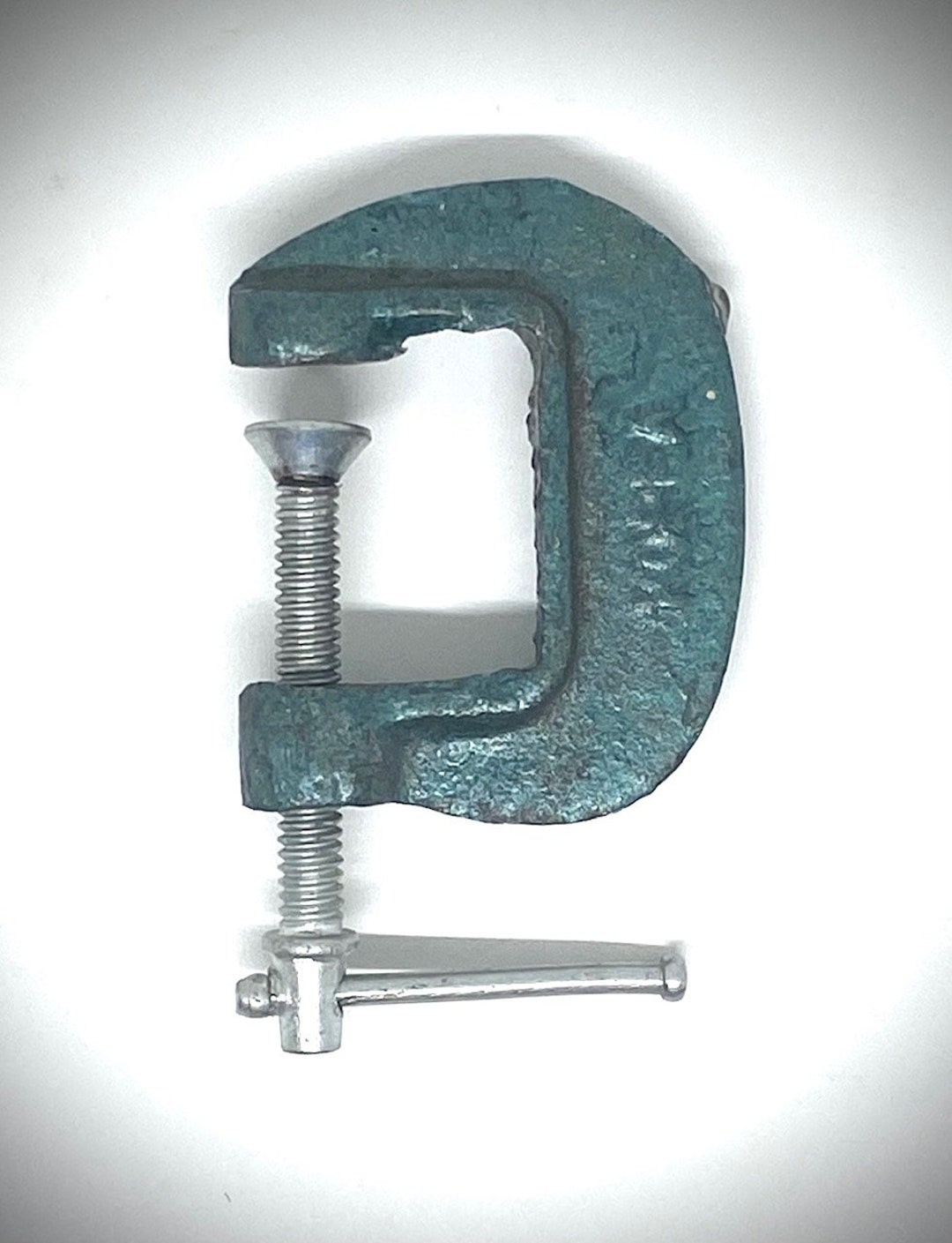 Small Adjustable Clamp, C Clamp, Blue, Vintage, Metal, Tool ...