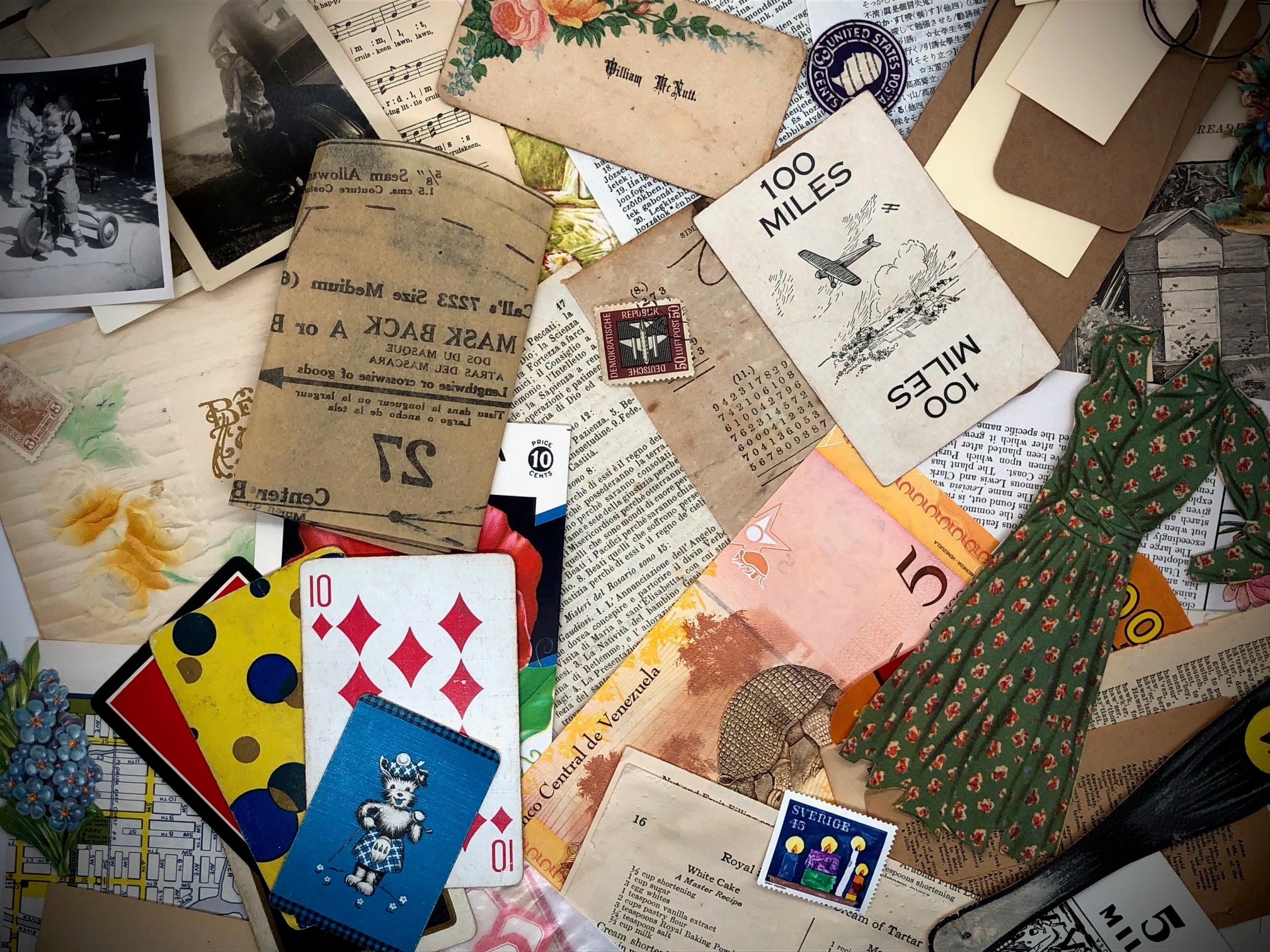 Handmade Ephemera Storage Book Vintage Ephemera Pack Junk Journal ...