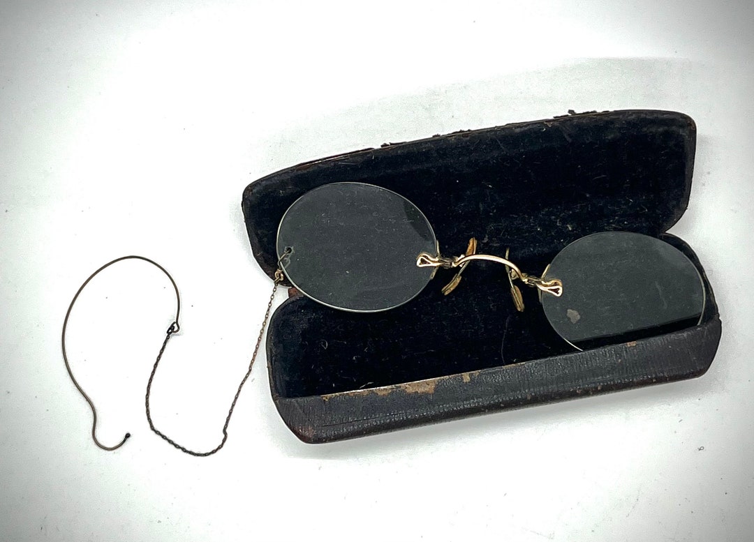 Antique Eyeglasses | Gold Colored Eyeglasses - Etsy