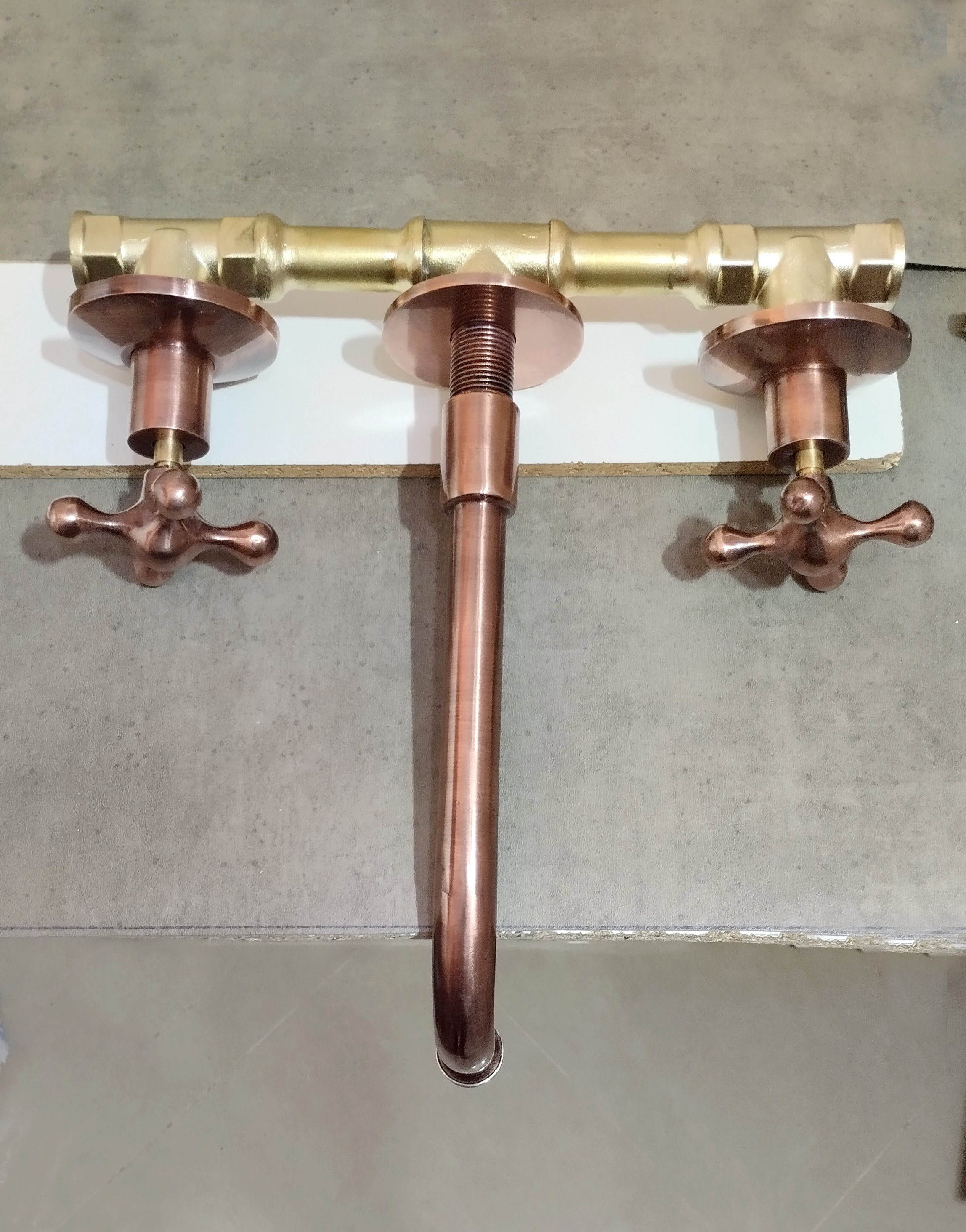 Cooper Wall Mounted Faucet, Wall Mounted Faucet With Cross Handles ...