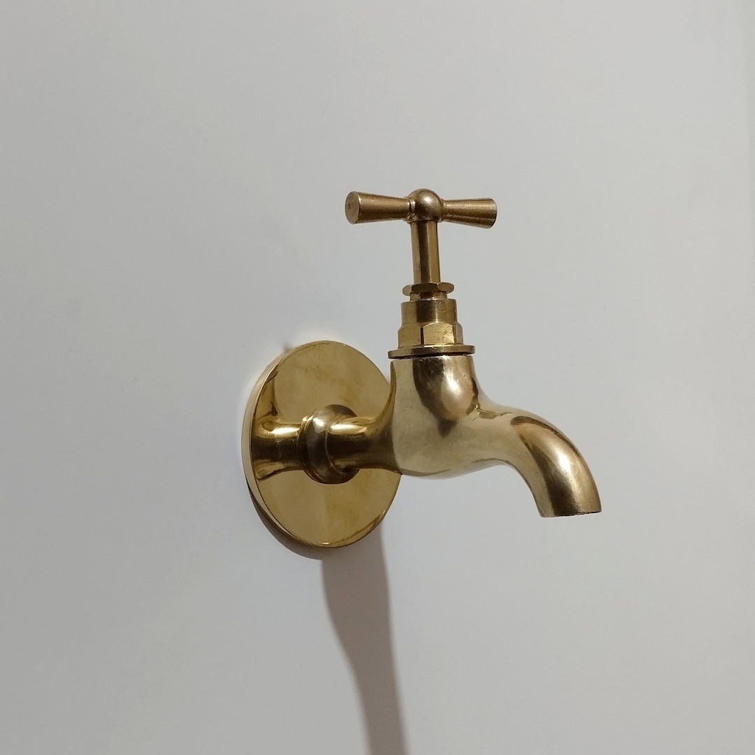 Small Brass Water Tap Vintage, Unlacquered Brass Water Spigot, Antique ...