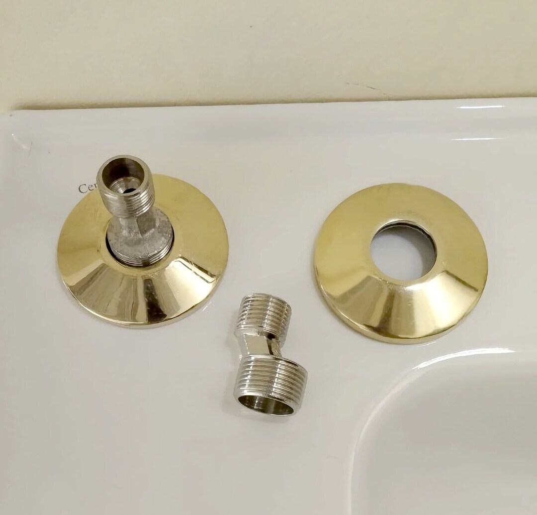 2 of Brass Face Plates for Wall-mounted Faucets, Pair of Brass Face ...