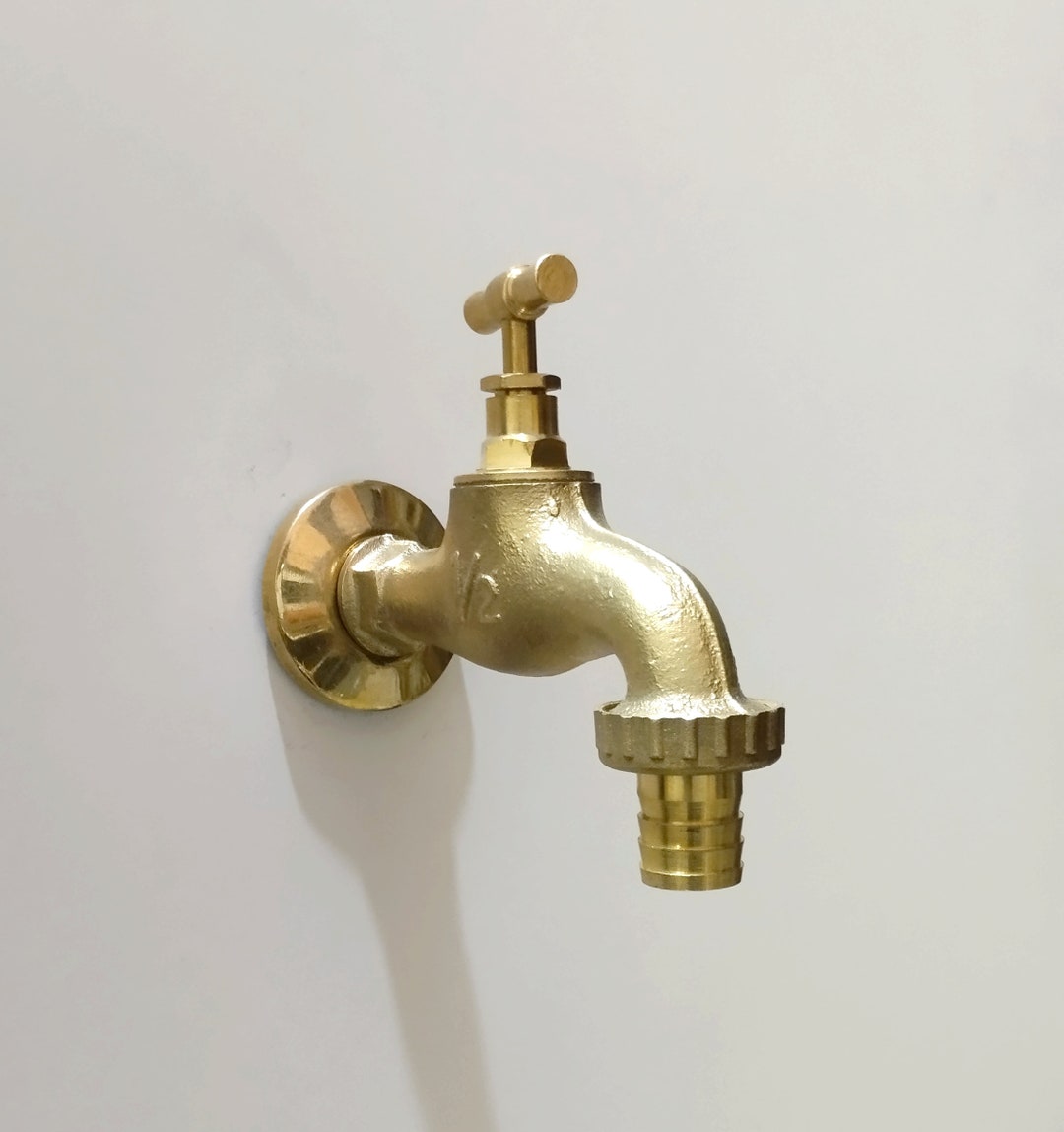 Small Brass Water Tap Vintage Garden Water Tap Unlacquered - Etsy
