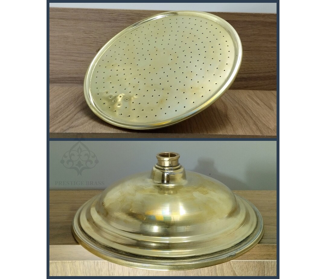 Unlacquered Solid Brass Rain Shower Head, Handcrafted Vintage ...