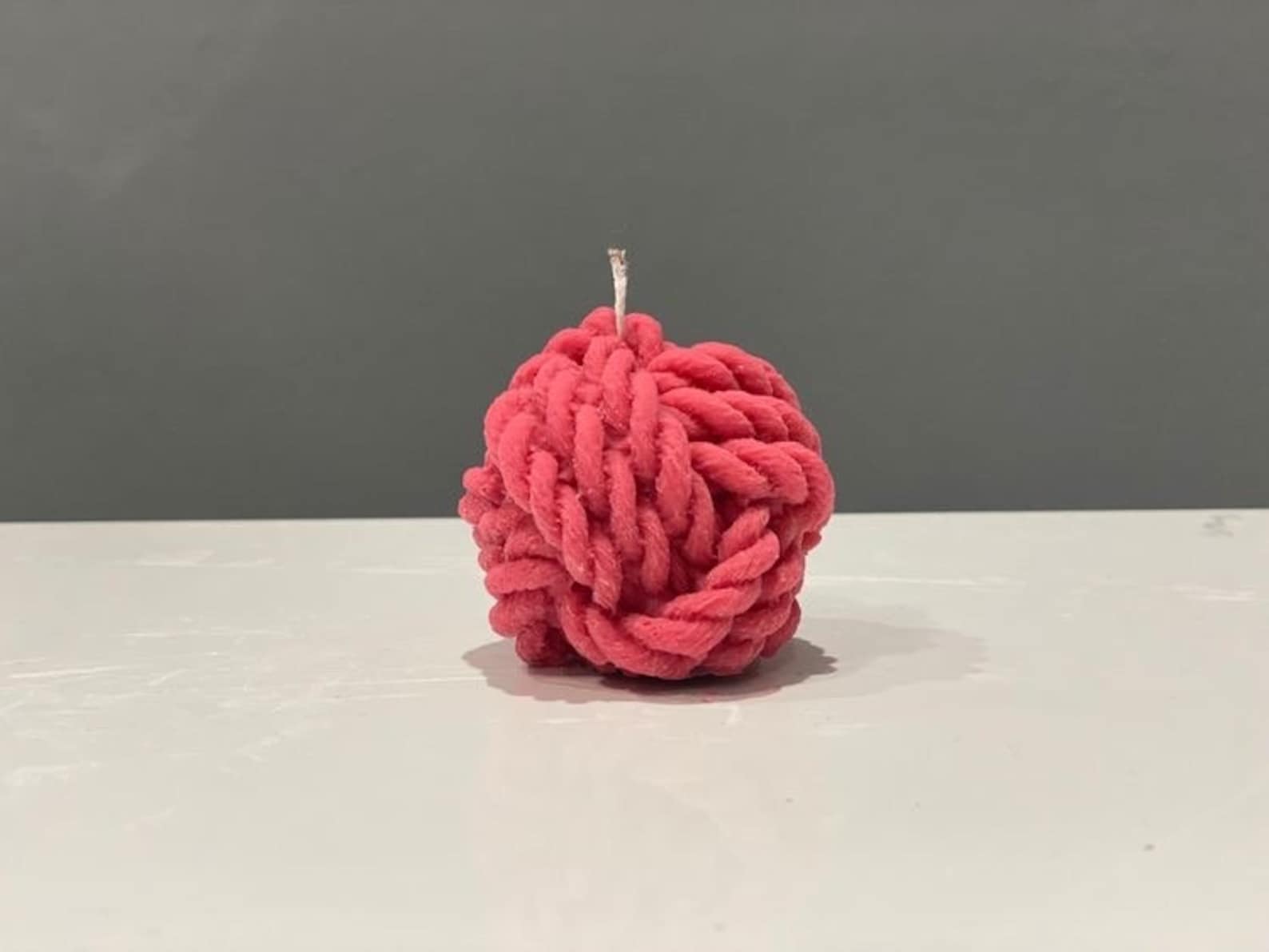 Small Knot Candle Rope Knot Woll Candle Small Ball of Wool Candle vegan ...