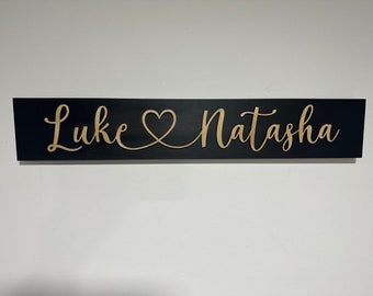 Connecting Heart Name Sign, Gift for Couple, Housewarming Gift ...