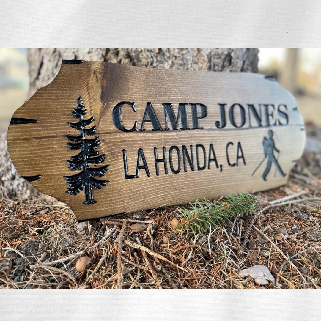 Personalized Wooden Log Sign for Cabin, Cottage, Lakehouse - Custom ...