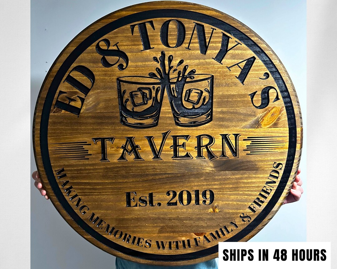 Custom Wood Tavern Sign, Personalized Tavern Sign, Man Cave Sign, Man ...