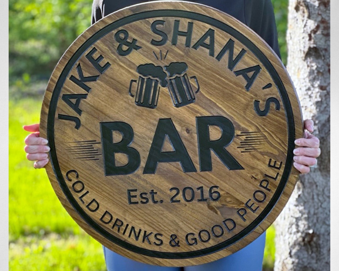 Custom Bar Sign, Custom Wood Bar Sign, Wood Sign Personalized, Bar Sign ...