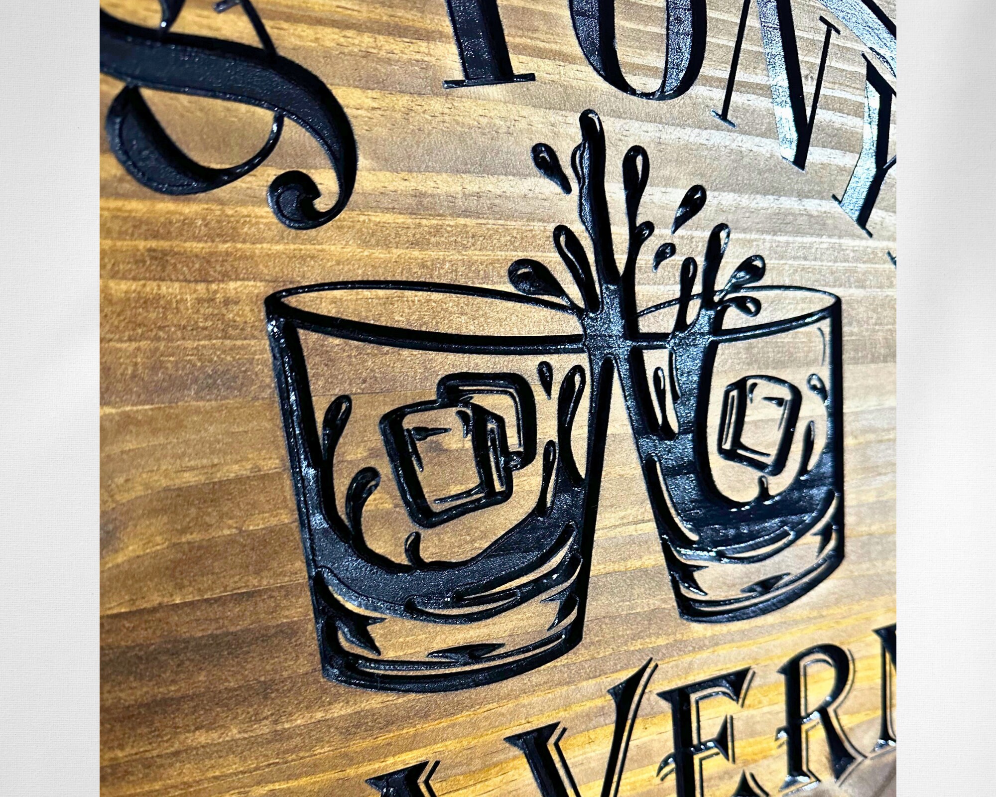 Custom Wood Tavern Sign: Personalized Home Bar Decor - Etsy