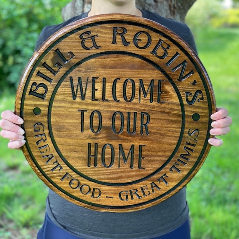 Custom Round Welcome to Our Home Sign Personalized Home - Etsy