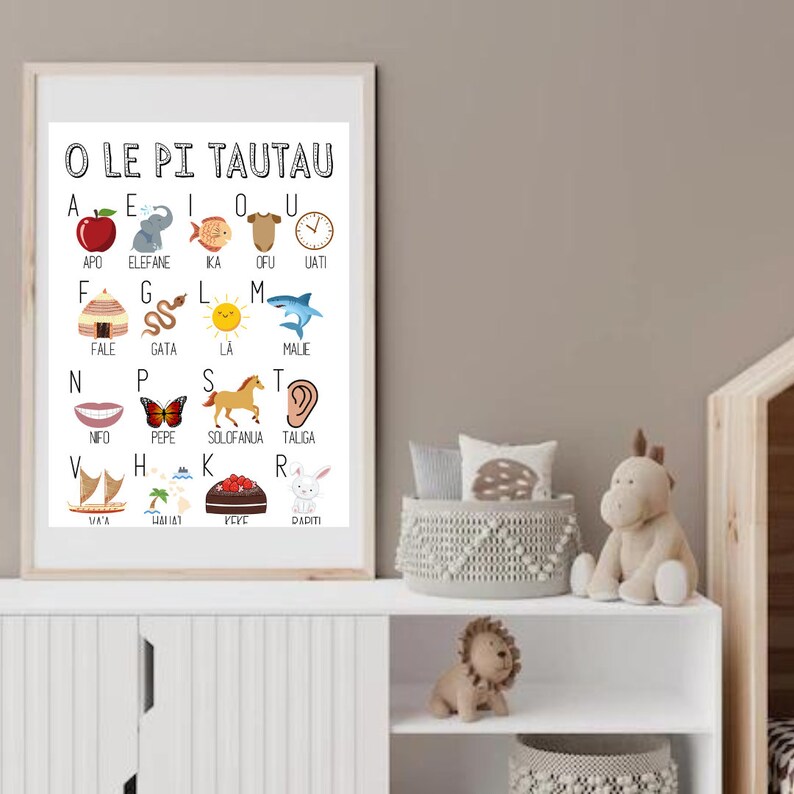 Samoan Alphabet With Illustrations - Digital Print - Etsy