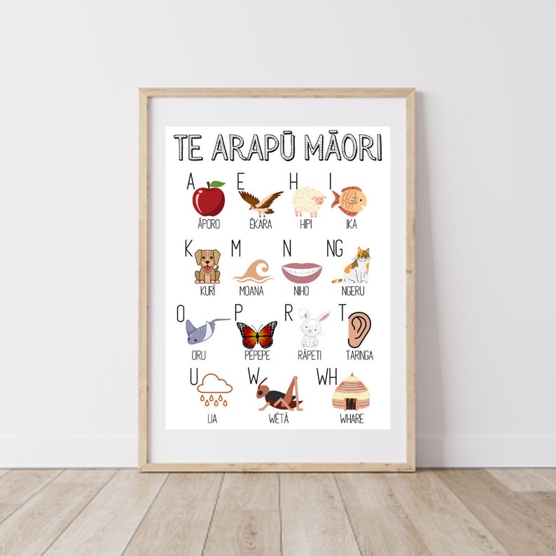 Maori Alphabet With Illustrations - Digital Print - Etsy