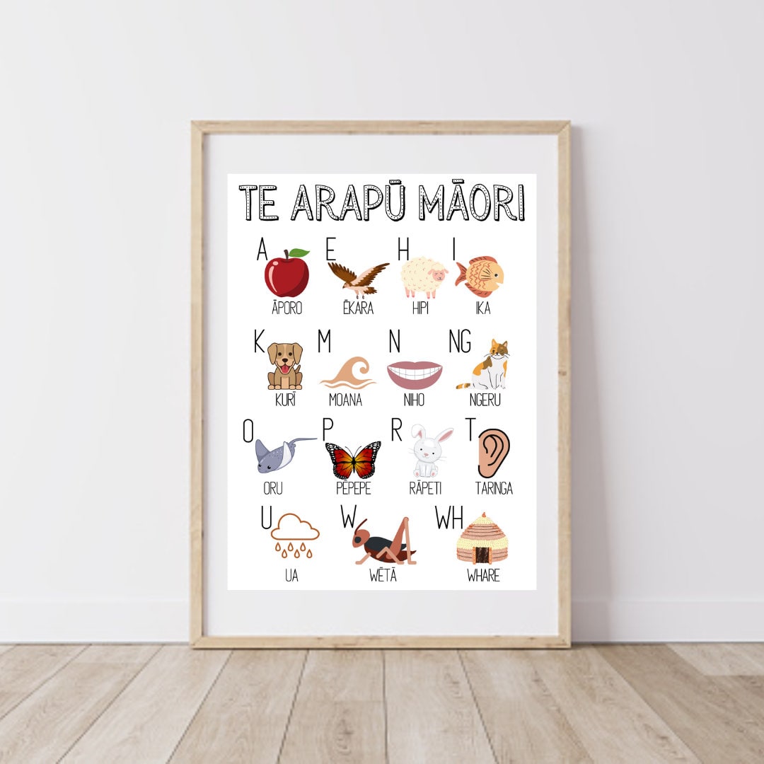 Maori Alphabet With Illustrations - Digital Print - Etsy