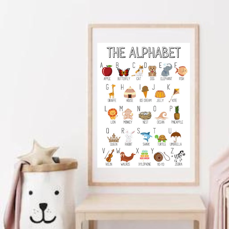 English Alphabet With Illustrations - Digital Print - Etsy