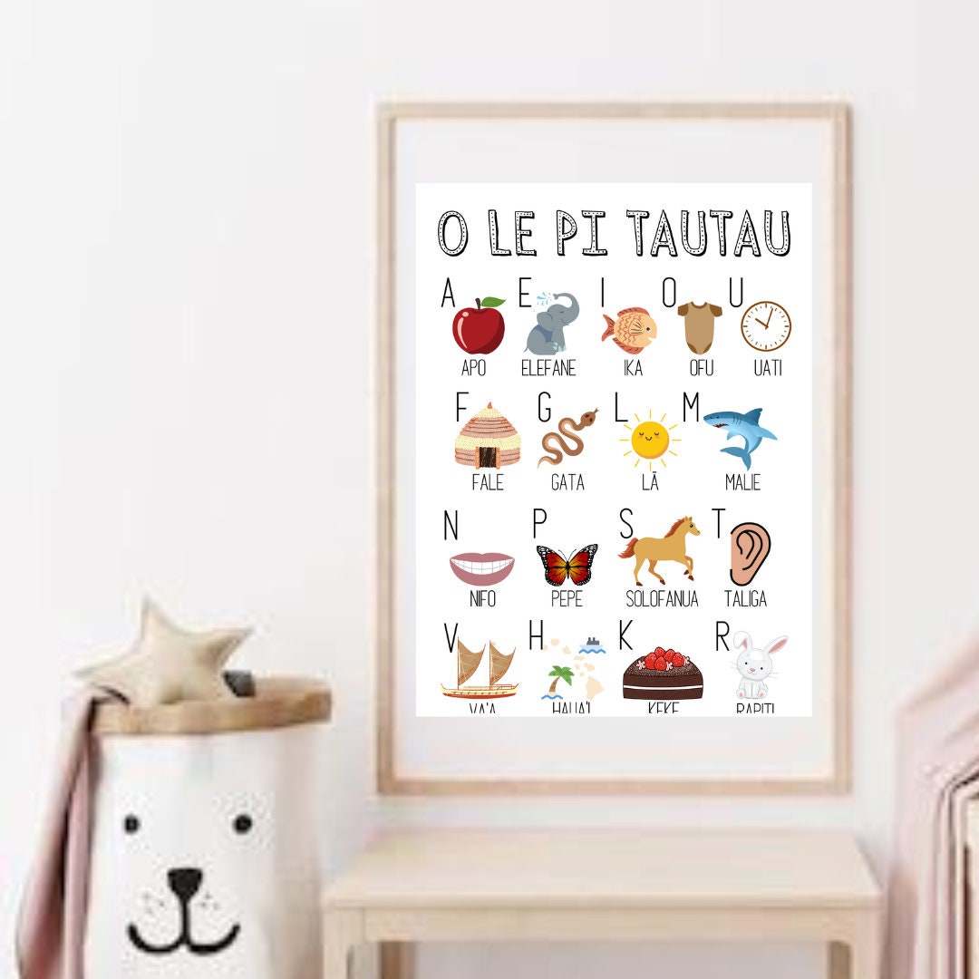 Samoan Alphabet With Illustrations - Digital Print - Etsy