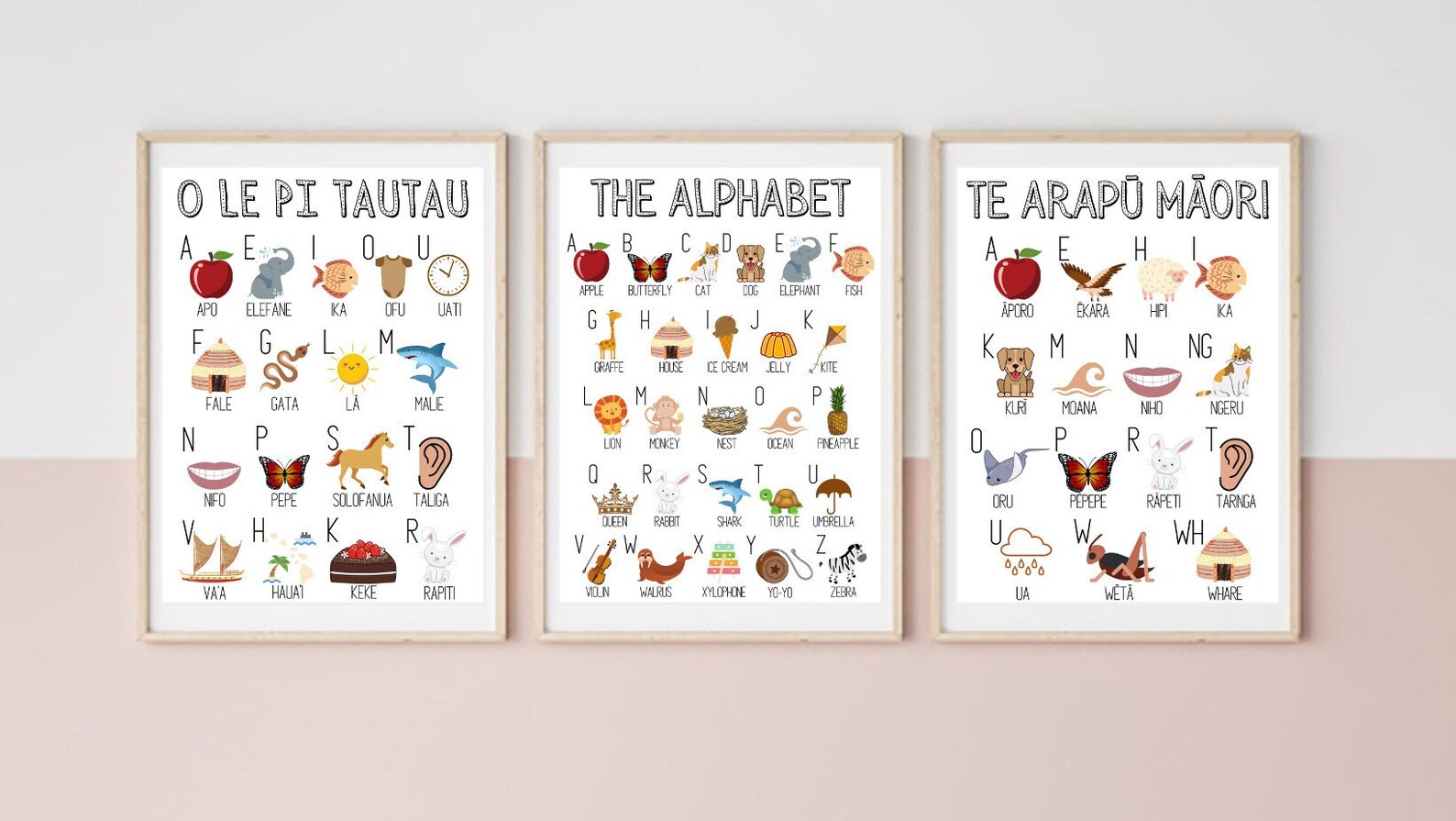 3 Pack Samoan, Maori and English Alphabet With Illustrations - Digital ...