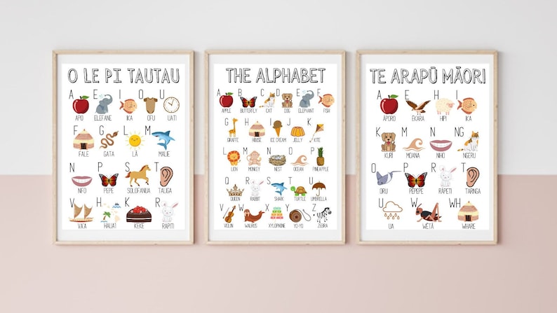 3 Pack Samoan, Maori and English Alphabet With Illustrations - Digital ...