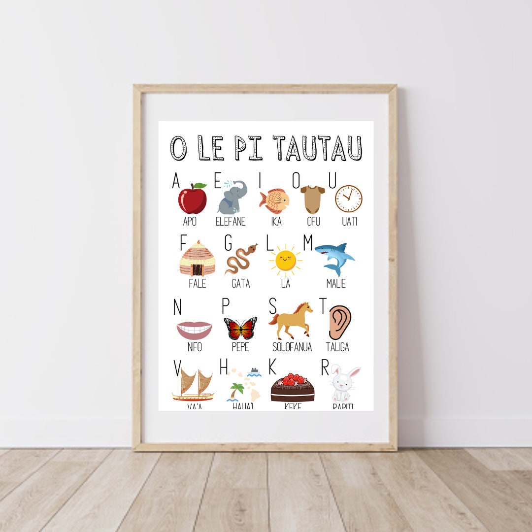 Samoan Alphabet With Illustrations - Digital Print - Etsy