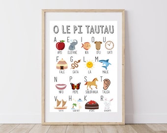 Maori Alphabet With Illustrations - Digital Print - Etsy