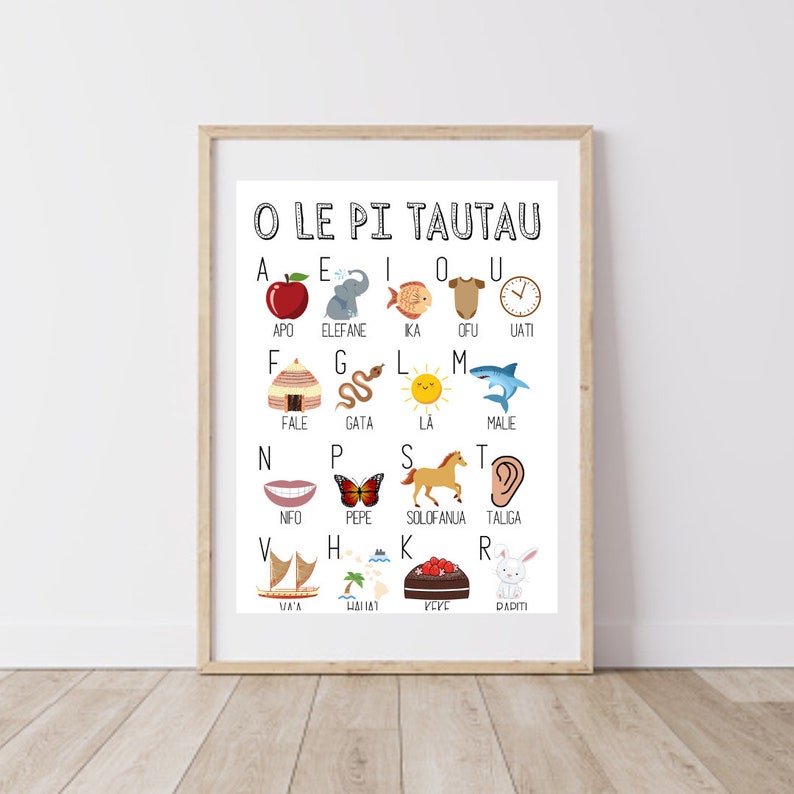 Samoan Alphabet With Illustrations - Digital Print - Etsy