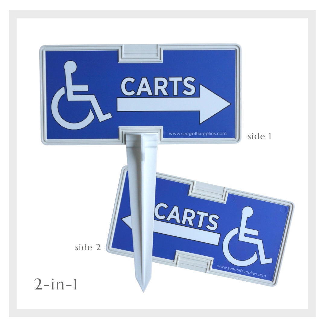 Handicap Golf Cart Sign: 2-sided Directional Aid, USA Made - Etsy