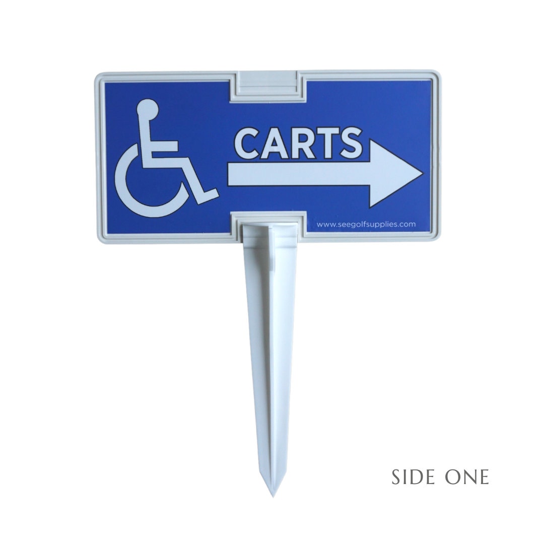 Handicap Golf Cart Sign: 2-sided Directional Aid, USA Made - Etsy